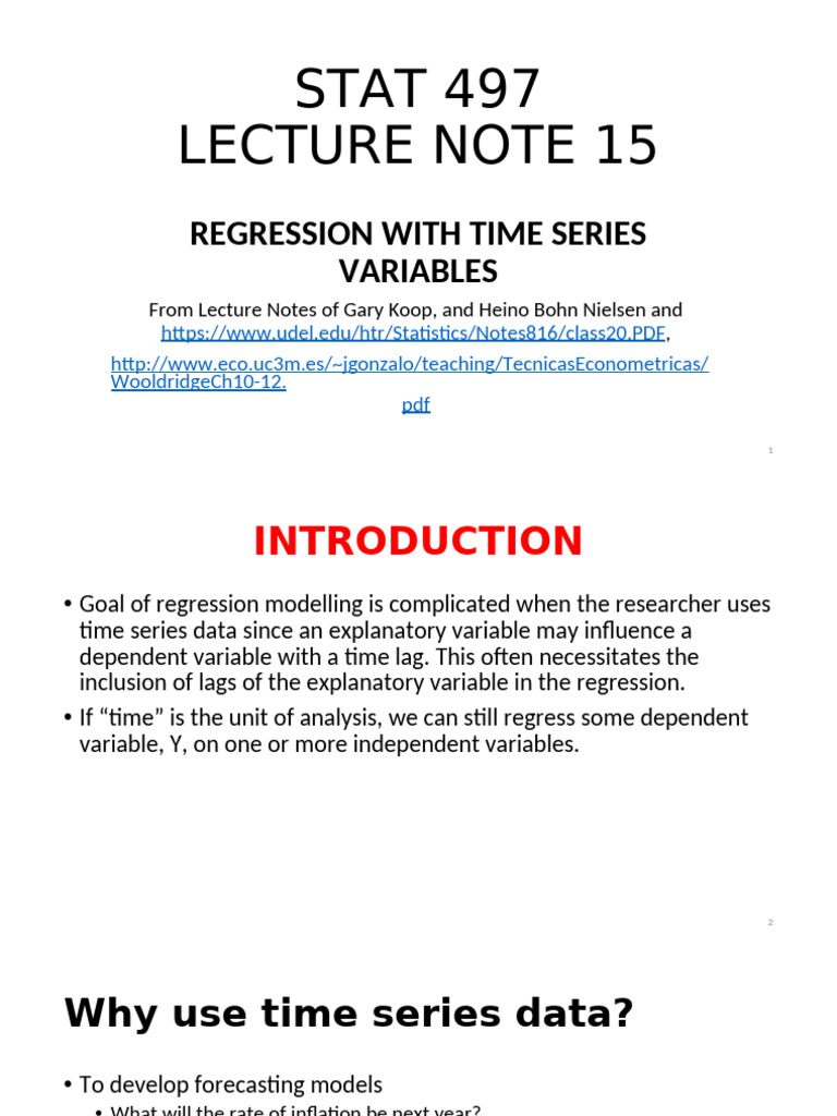 Topic 14 STAT 497 LN14 Regression | PDF | Errors And Residuals | Autocorrelation