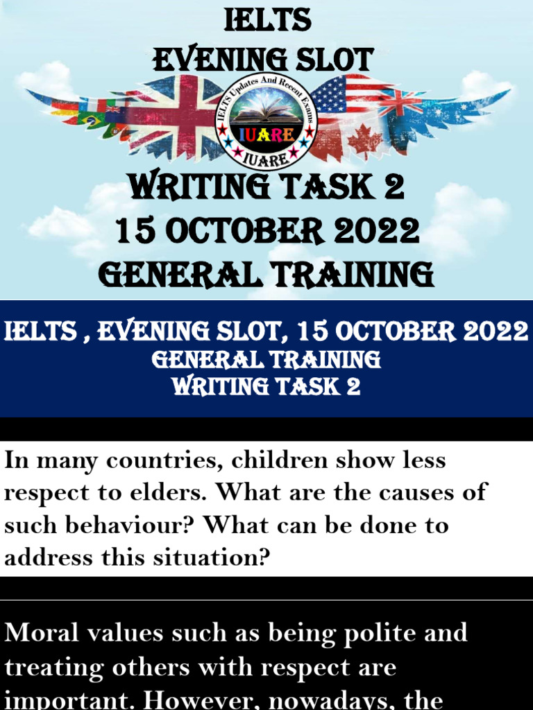 15 October 2022 Writing Task 2 Evening GT | PDF