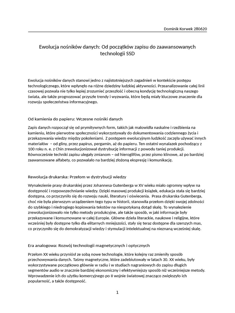 Dyski Twarde Kontra Dyski SSD | PDF