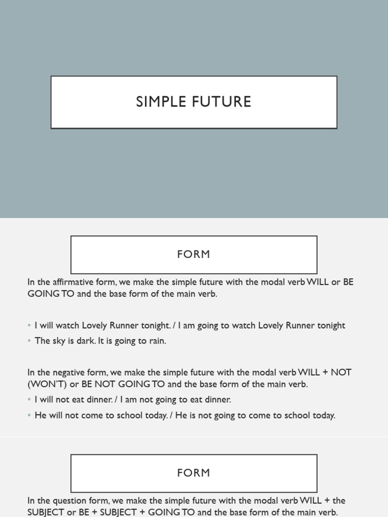 SIMPLE FUTURE | PDF