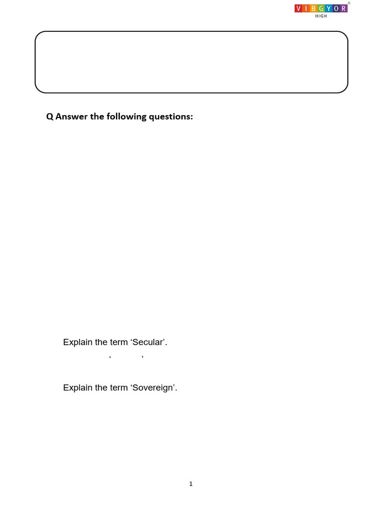 gr7 - t1 - Civics - Revision Sheet - Ak - Unit1 | PDF