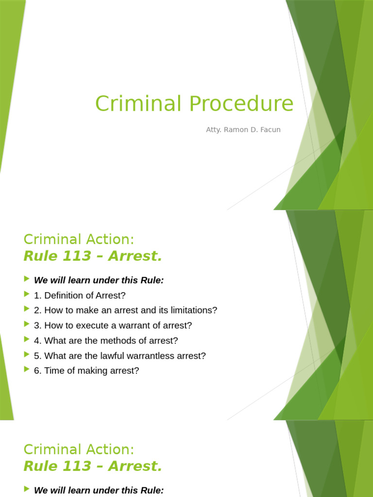 Understanding Arrest Procedures in Law | PDF | Search Warrant | Social ...
