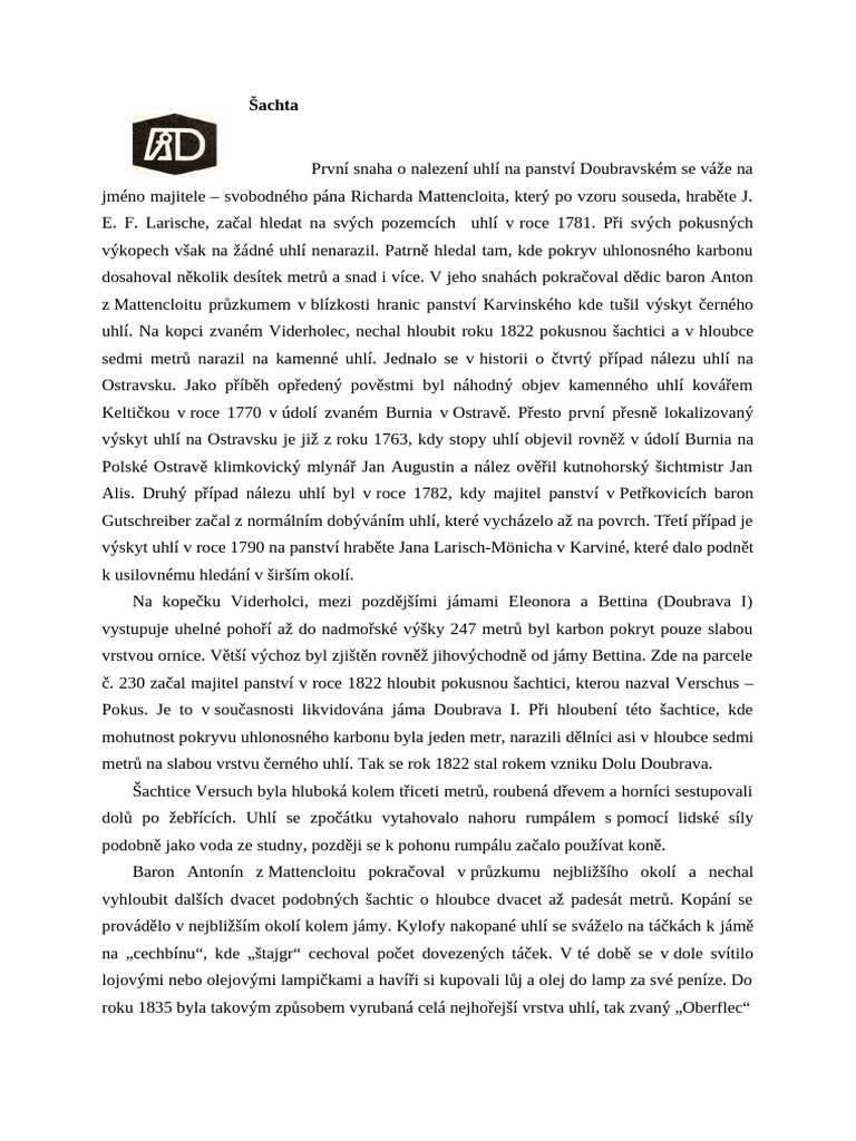 Doubrava Text Důl | PDF