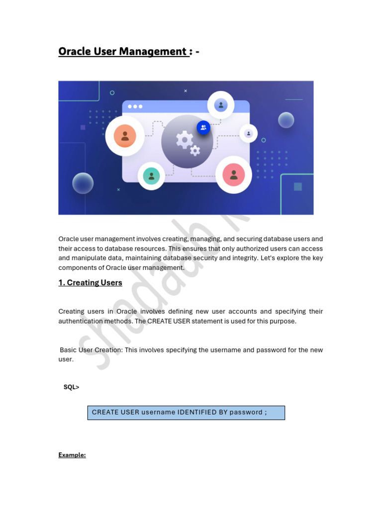 Oracle User Management | PDF