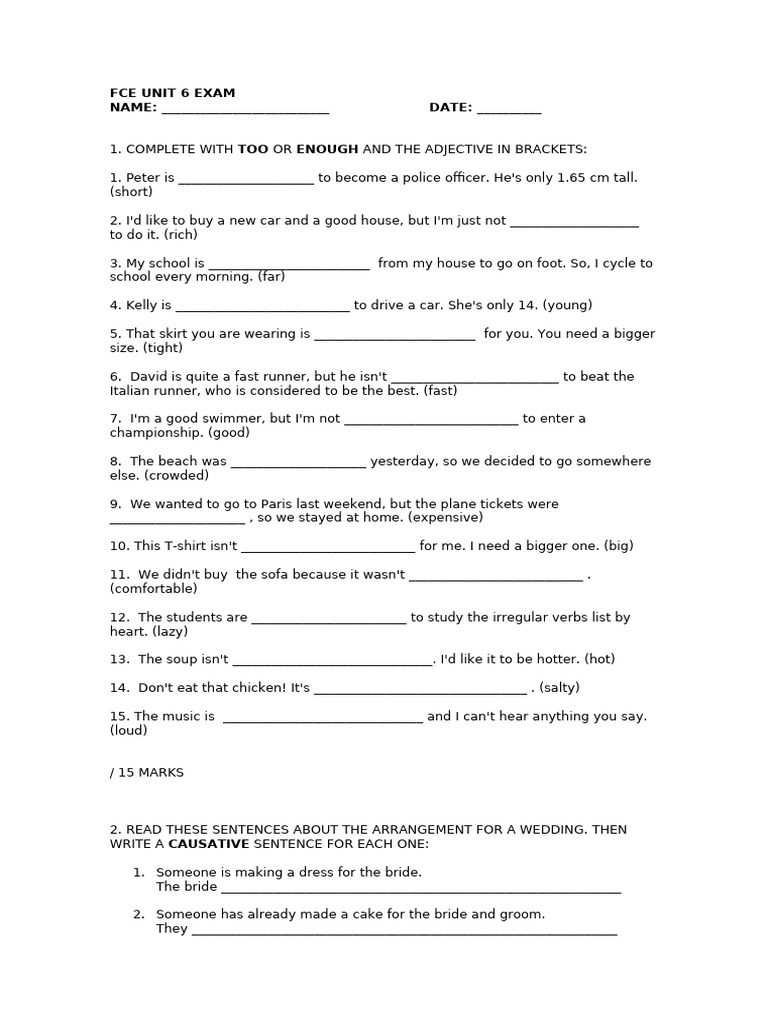 Fce Unit 6 Exam | PDF