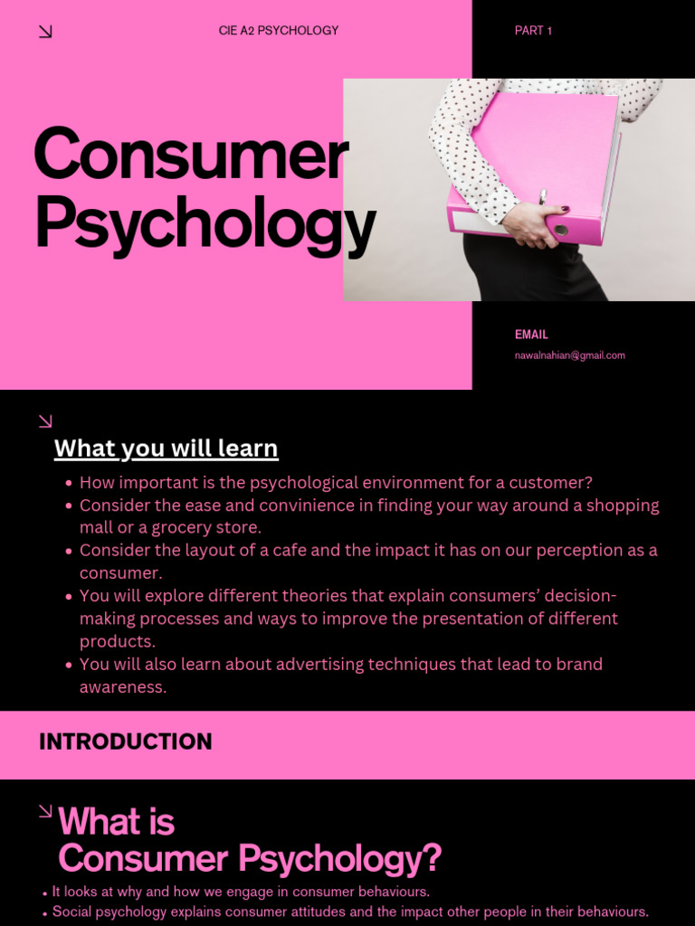Consumer Psychology - Part-1 | PDF | Consumer Behaviour | Psychology