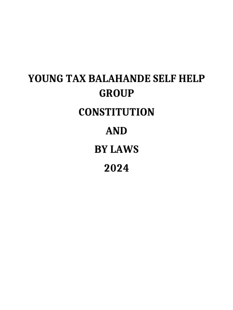 YOUNG TAX BALAHANDE SELF HELP GROUP Constitution | PDF