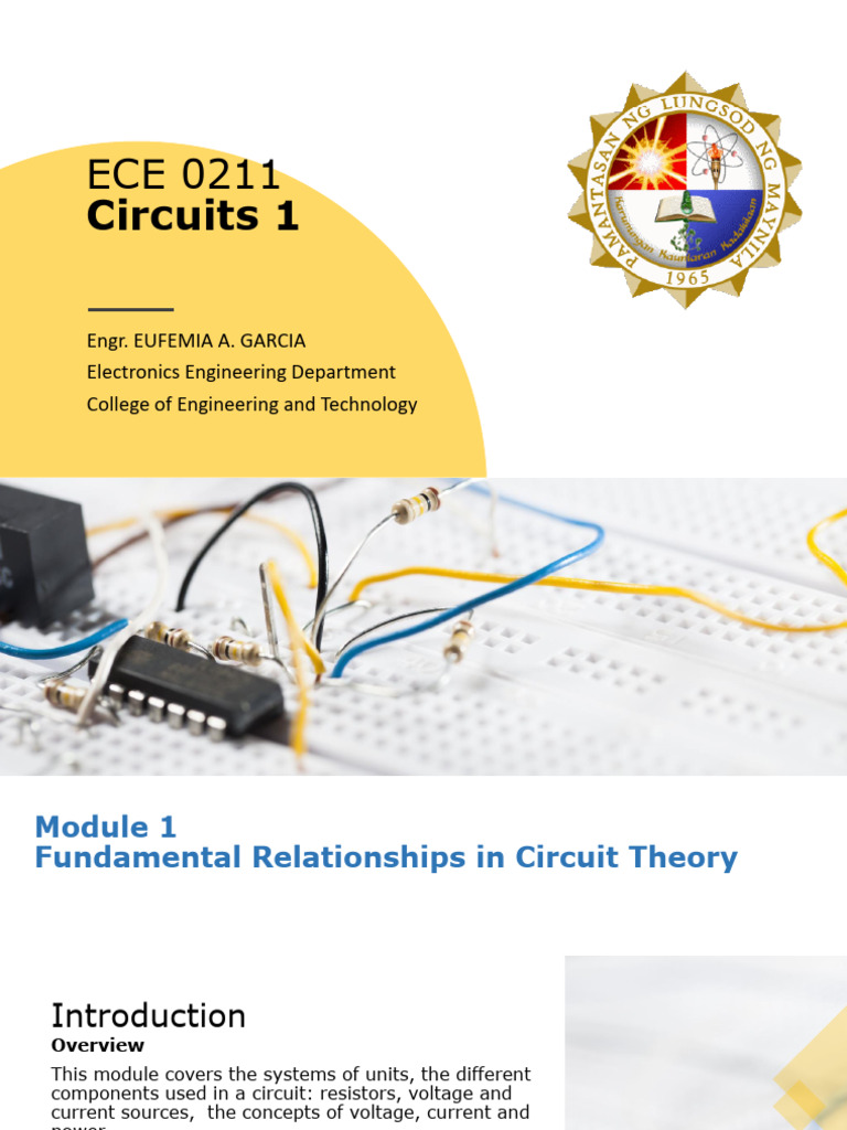 ECE0211 Module1 Fundamental Relationships in Circuit Theory | PDF