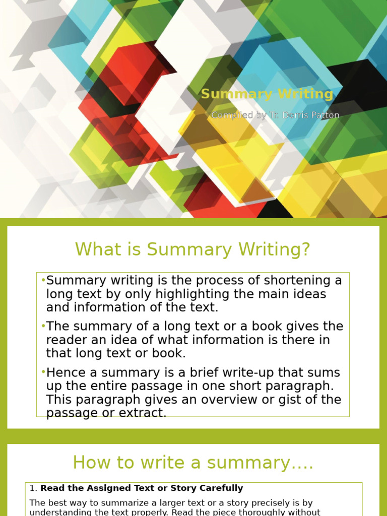 Summary Writing | PDF