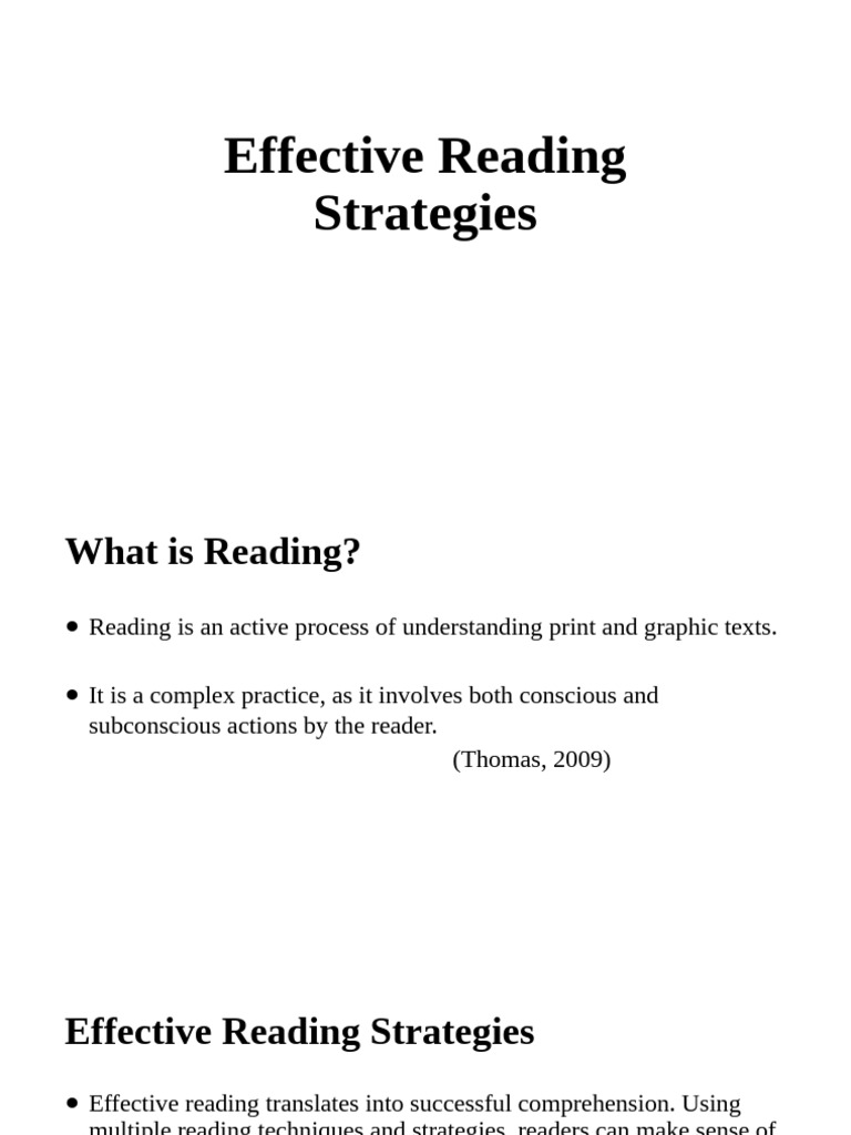 Effective Reading Strategies | PDF