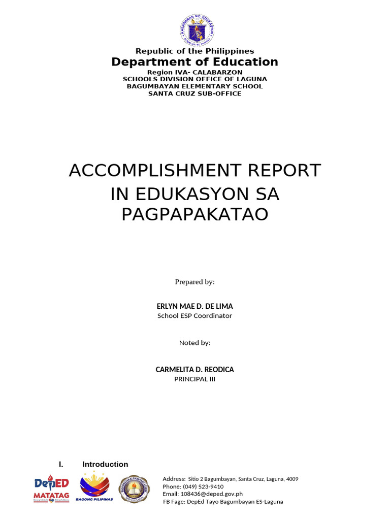 Esp Accomplishmentreport 2023 2024 | PDF