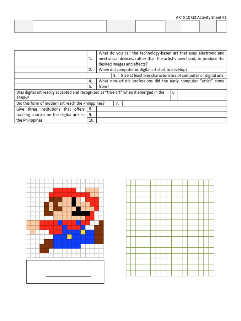 ARTS 10 Q2 Activity Sheet 01 | PDF