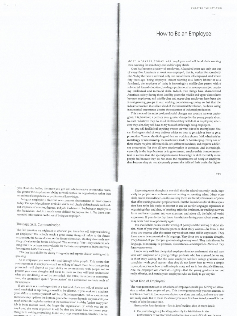 How to Be an Employee | PDF