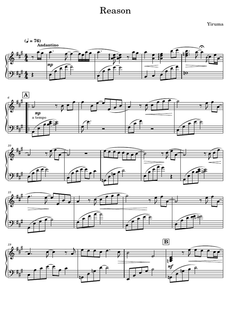 Reason - Yiruma | PDF