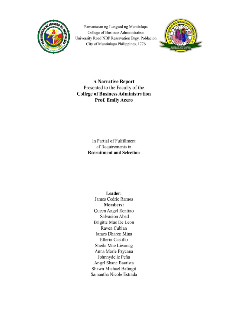 Final Narrative Report - Group 3 | PDF