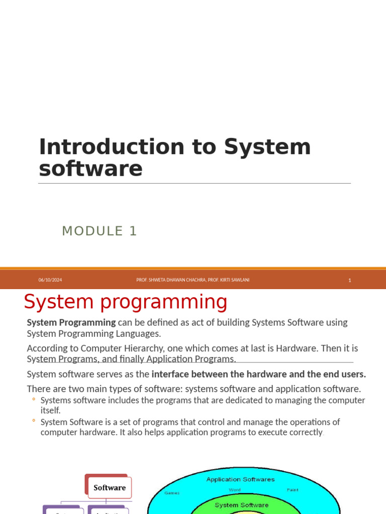 SDC - 1 - Introduction To System Software | PDF