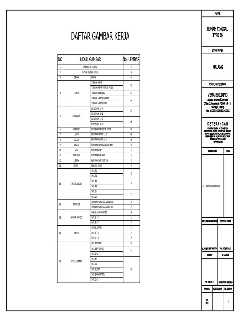 Gambar Kerja Type 36 | PDF