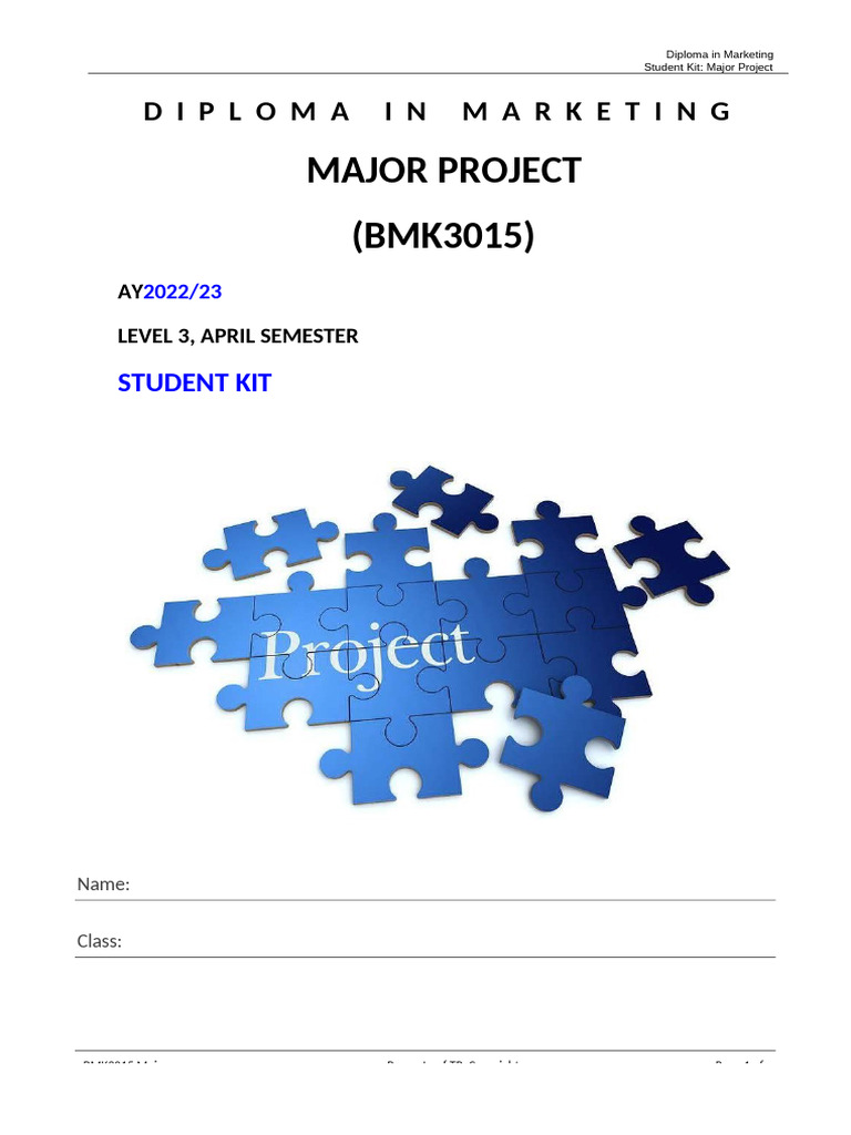 2022 Major Project Student Kit (FINAL) | PDF