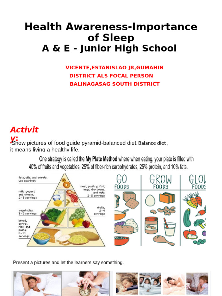 Importance of Sleep in Health Education | PDF