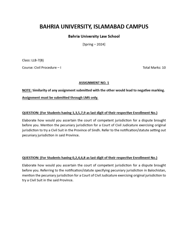 Assignment No 1 CPC - I 01032024 032423pm | PDF