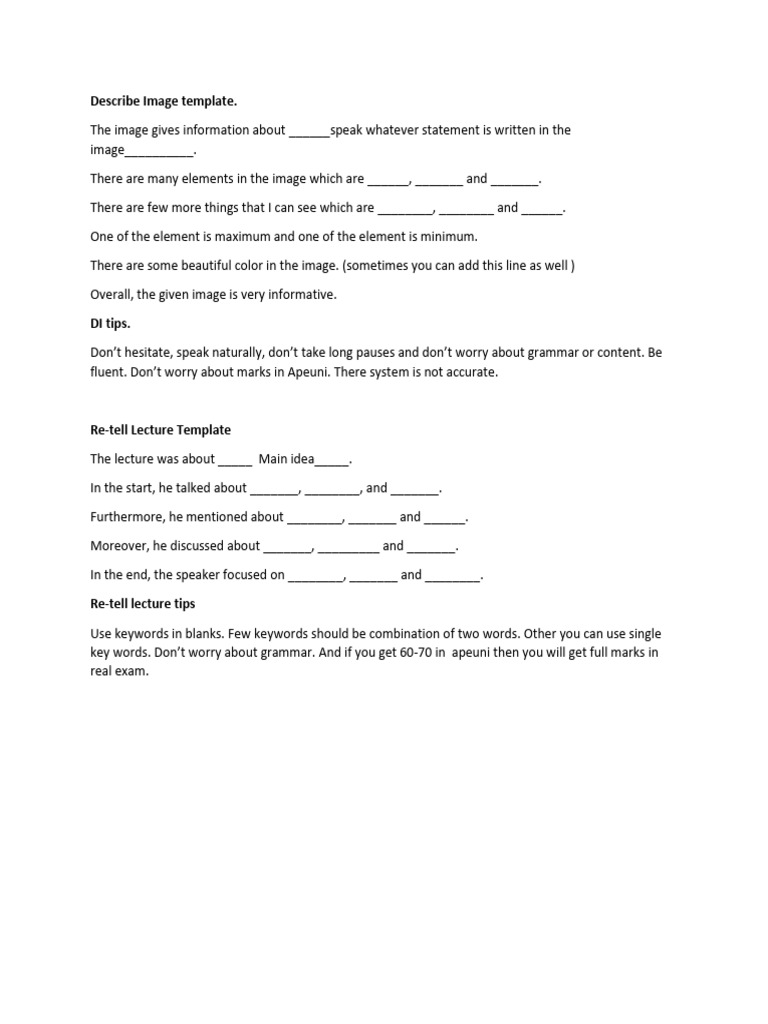 DI and Retell Lecture Template | PDF