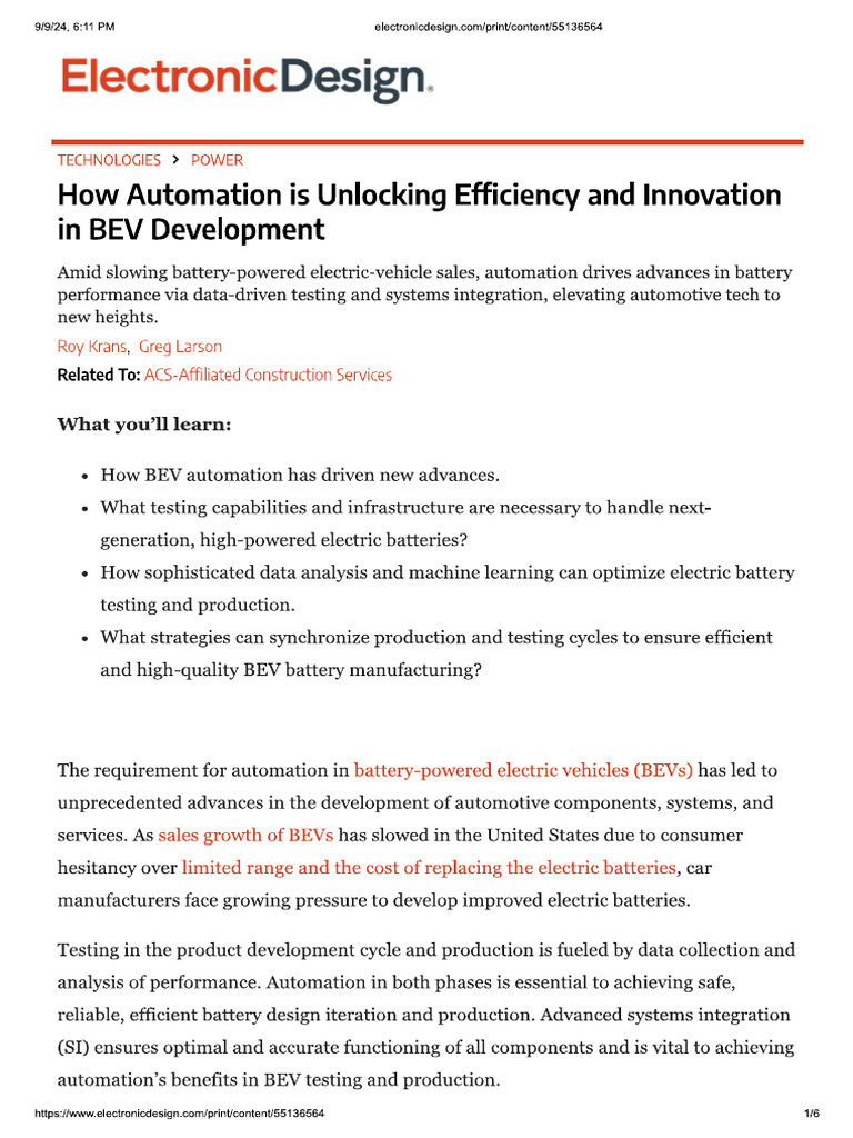 BEV Development | PDF