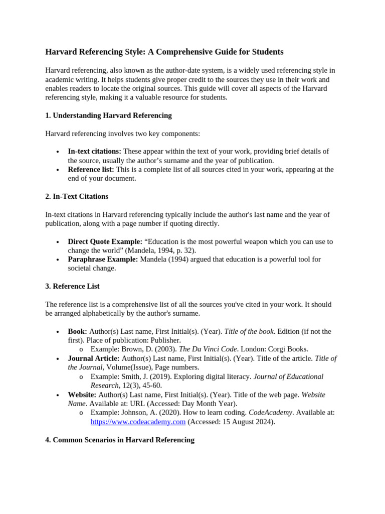 Harvard Referencing Style | PDF