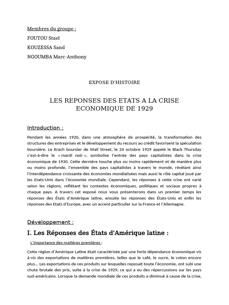 Exposé Histoire | PDF
