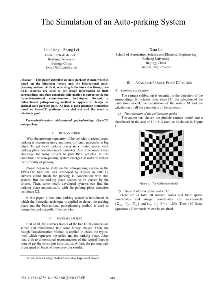 The Simulation of an Auto-parking System | PDF