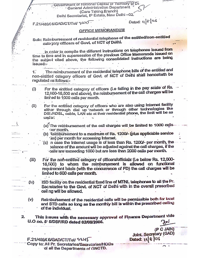 Telephone Charges | PDF