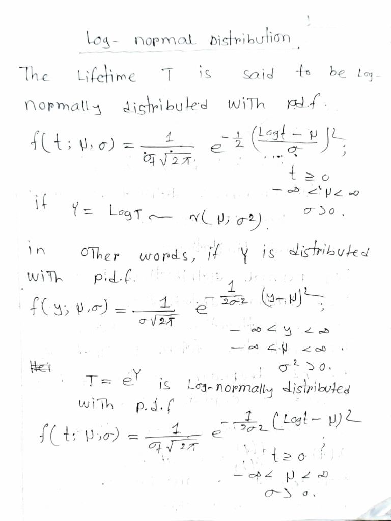 Gamma & Log Normal Dist | PDF