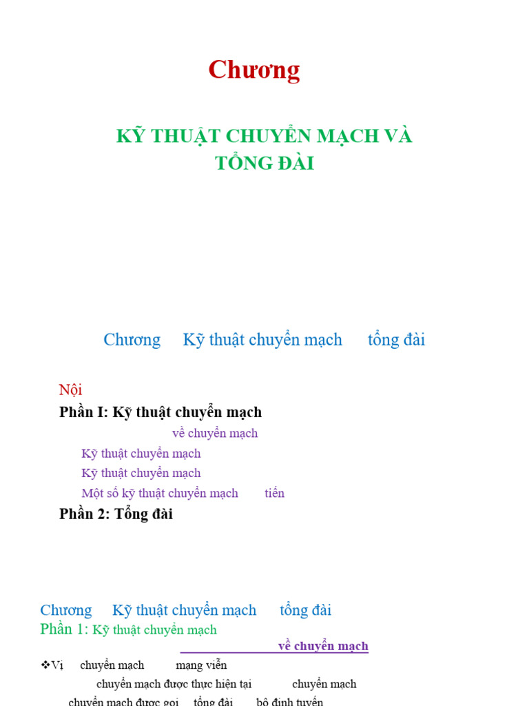 C6 Cơ sở kỹ thuật chuyển mạch | PDF