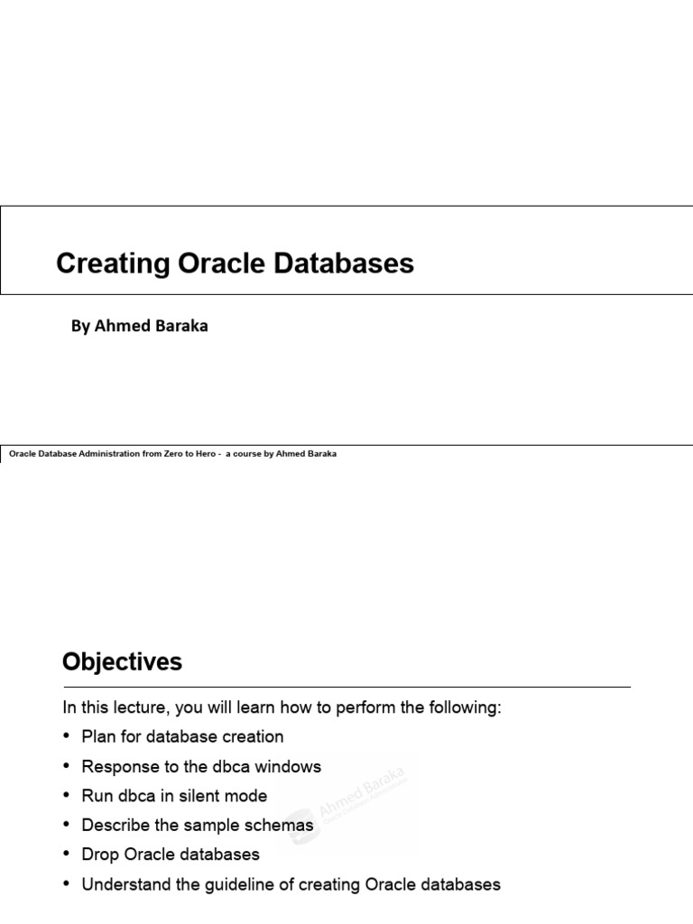 Creating an Oracle Database | PDF Creating an Oracle Database | PDF