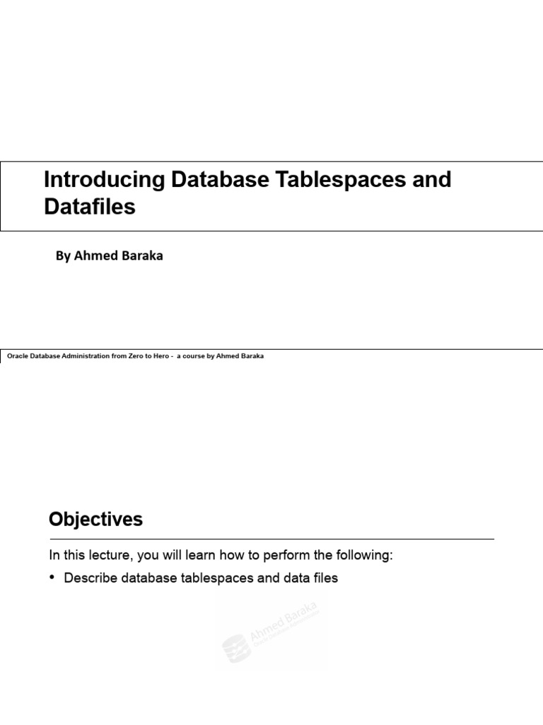 Introducing Database Tablespaces and Datafiles | PDF