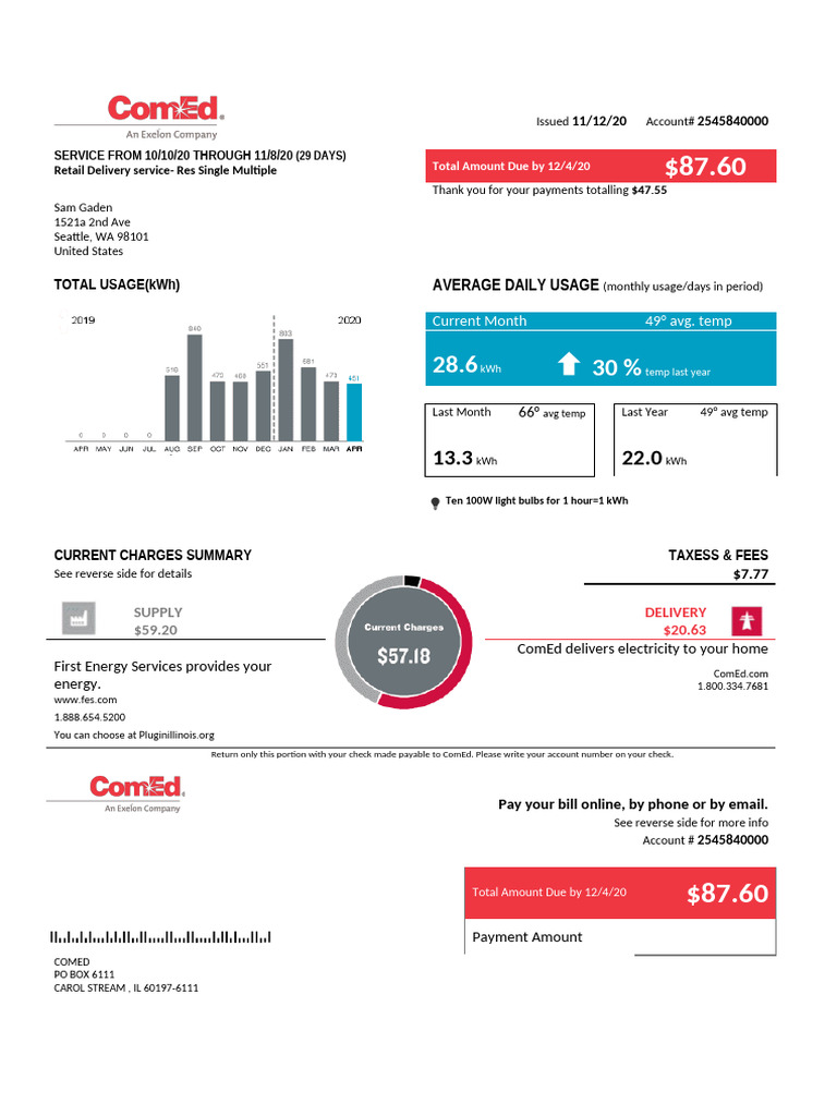 usa_comed utiliity bill | PDF