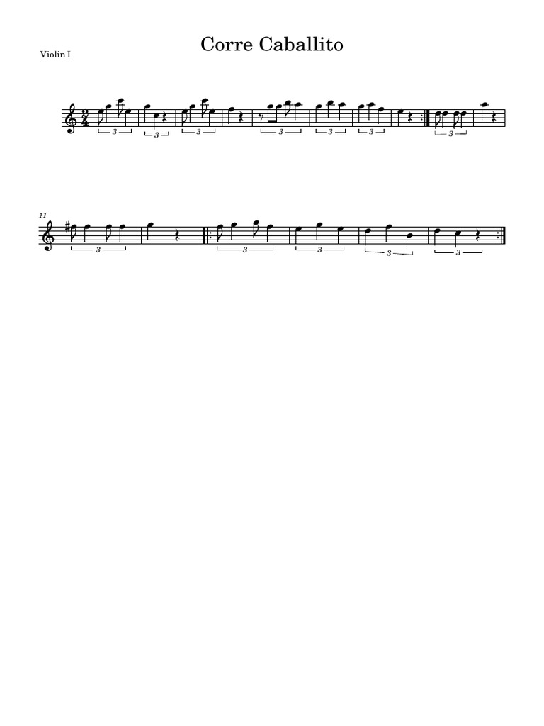 Corre Caballito Violin I | PDF