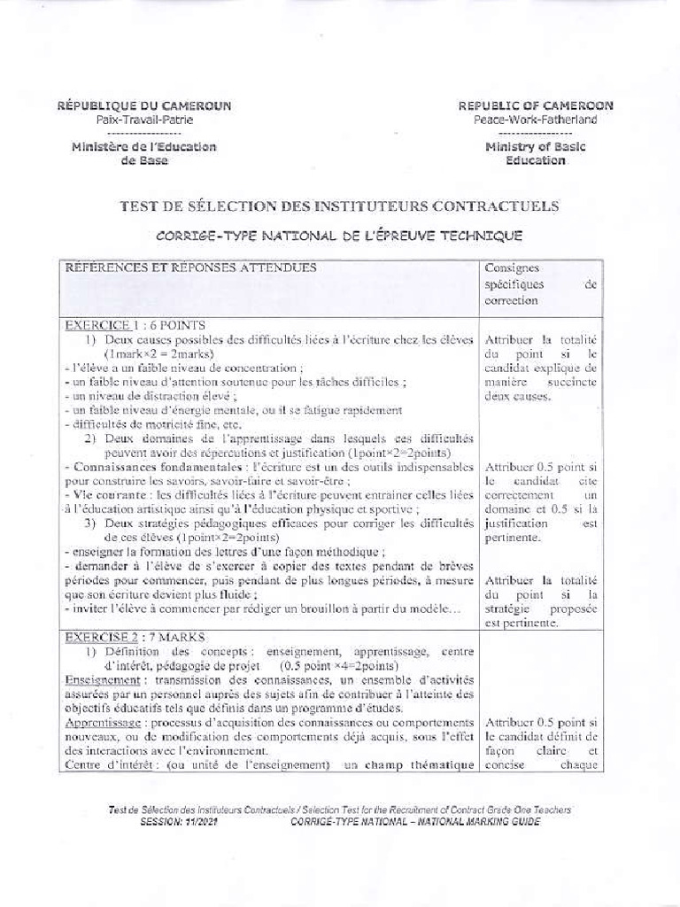 Test de Sélection Corrigé de L'épreuve Technique | PDF
