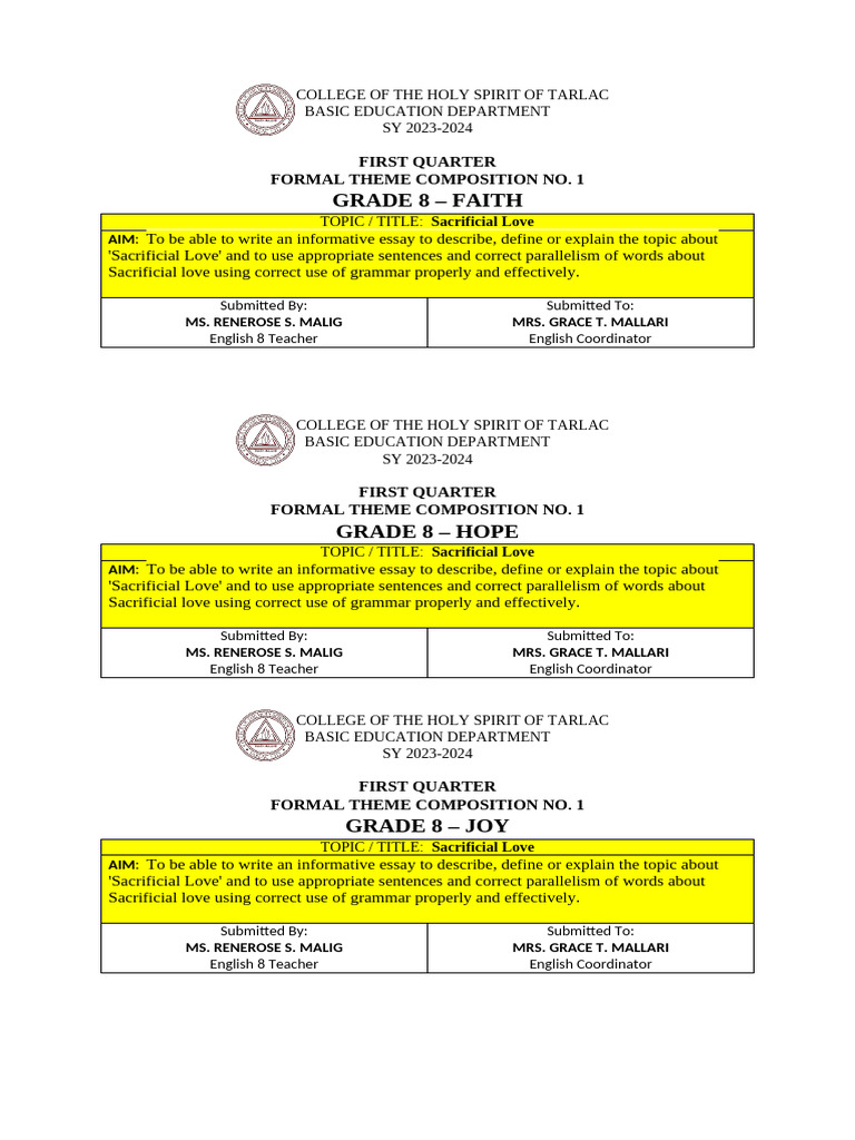 Label For Formal Theme 1 | PDF