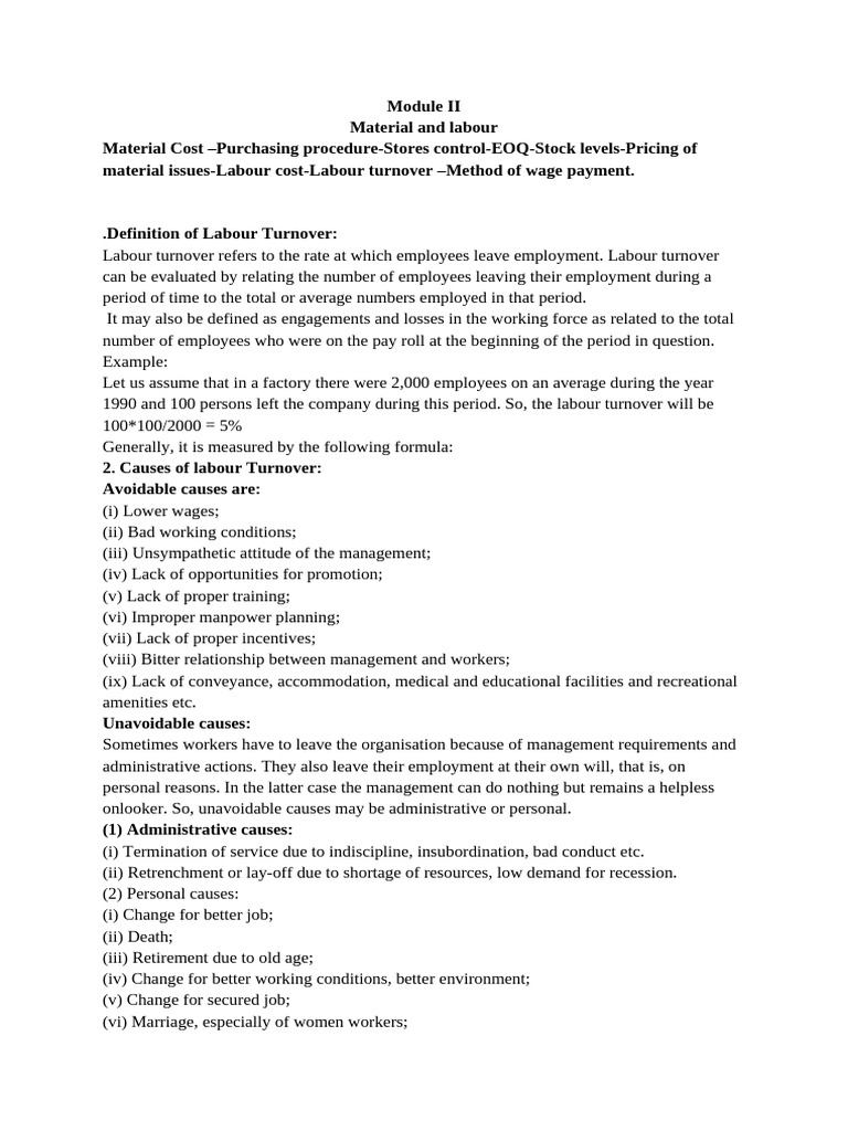 Material Cost - Purchasing Procedure-Stores control-EOQ-Stock Levels ...