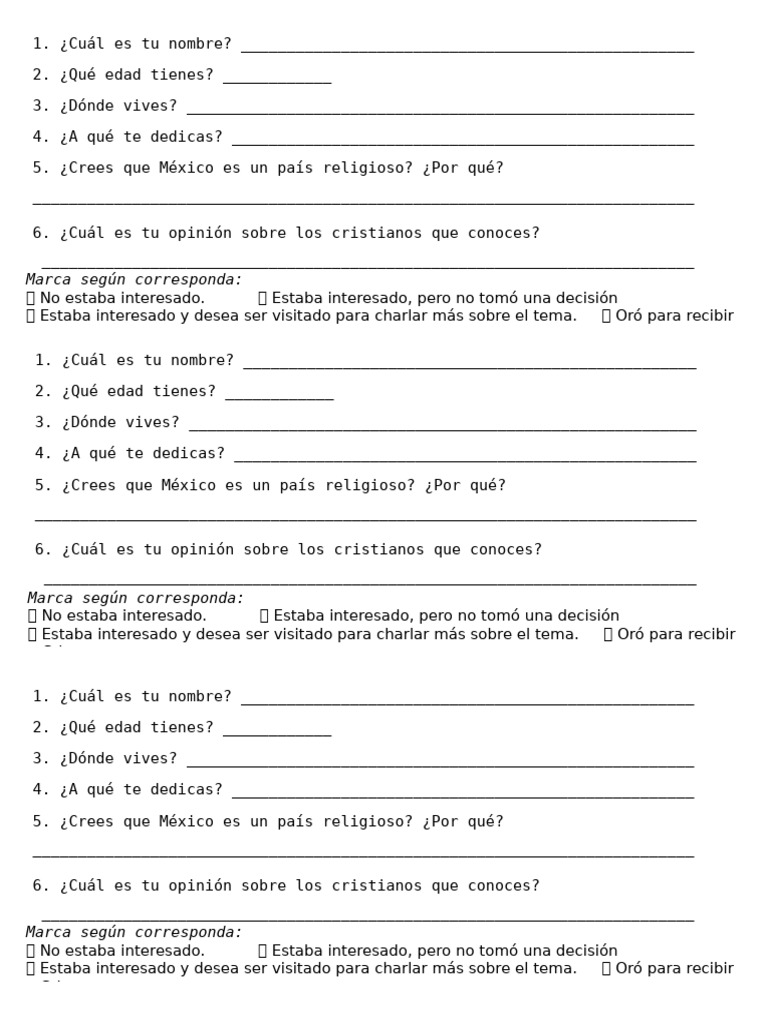 Encuesta casa por casa | PDF