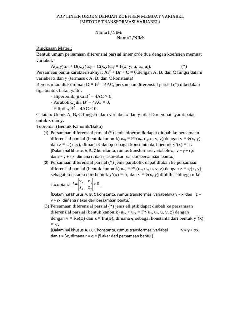 LKM Metode Transf Variabel DG Koef Variabel | PDF