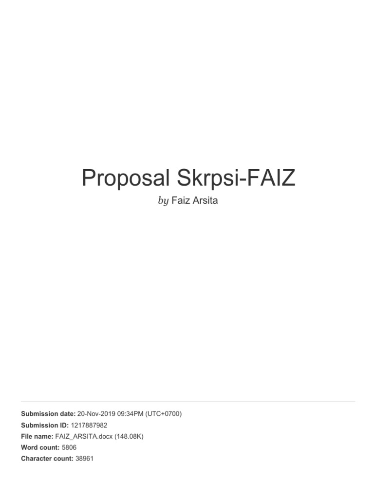 Proposal Skrpsi-FAIZ | PDF