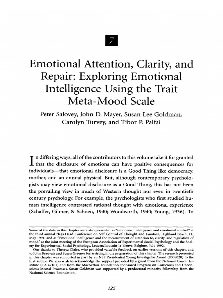 Emotional Attention, Clarity., and | PDF