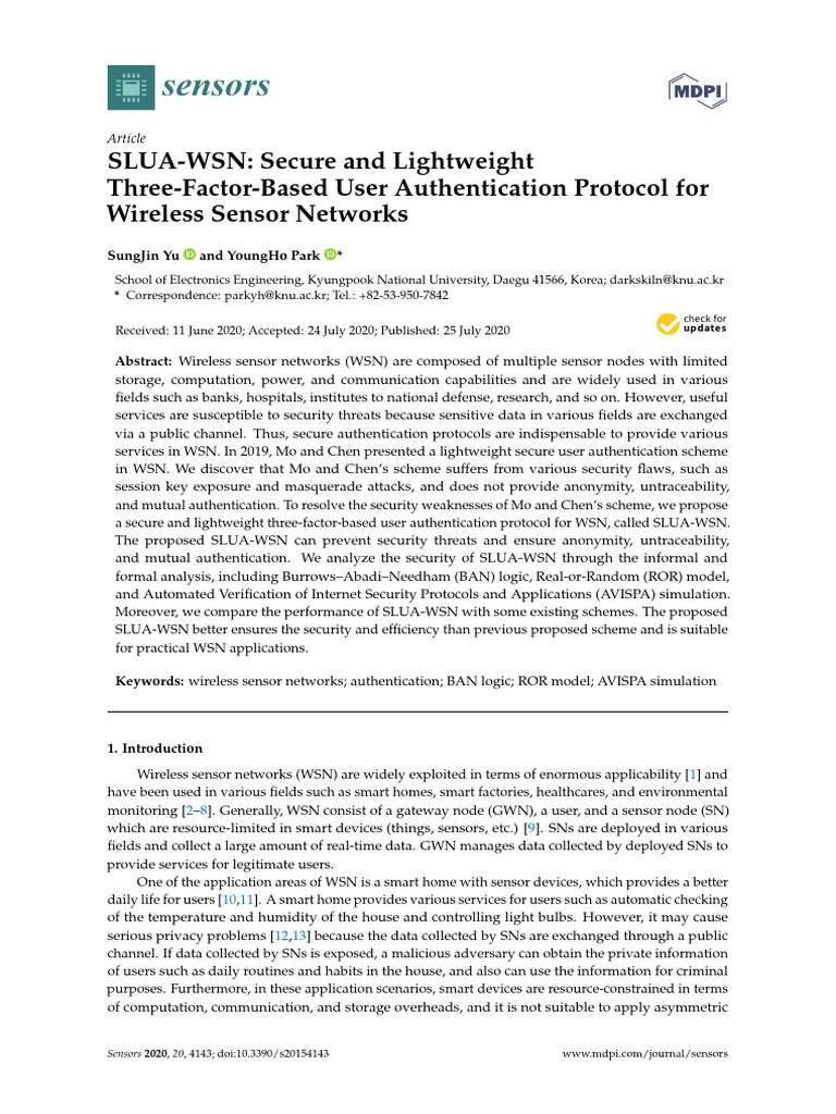 SLUA-WSN Secure and Lightweig | PDF