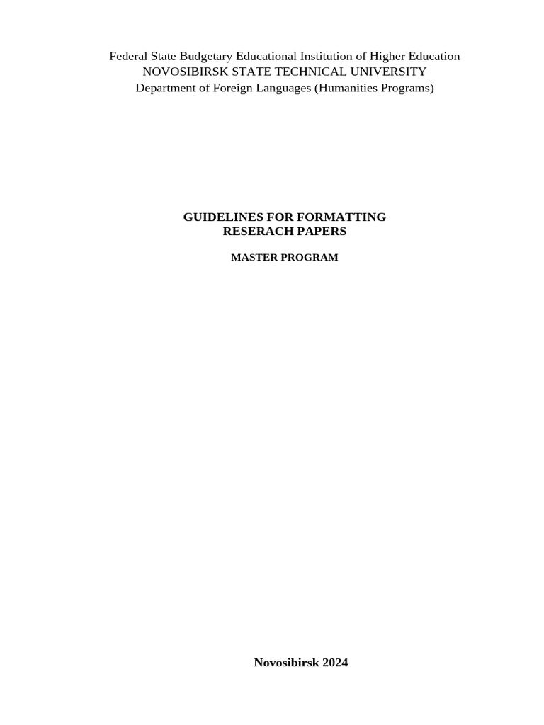 Guidelines For Formatting Research Papers - 2024 | PDF