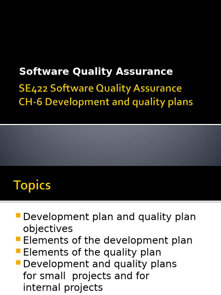 5 Development Plan and Quality Plan | PDF