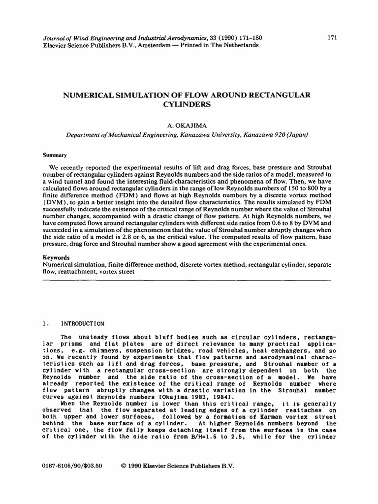 NUMERICAL SIMULATION OF FLOW AROUND RECTANGULAR CYLINDERS | PDF