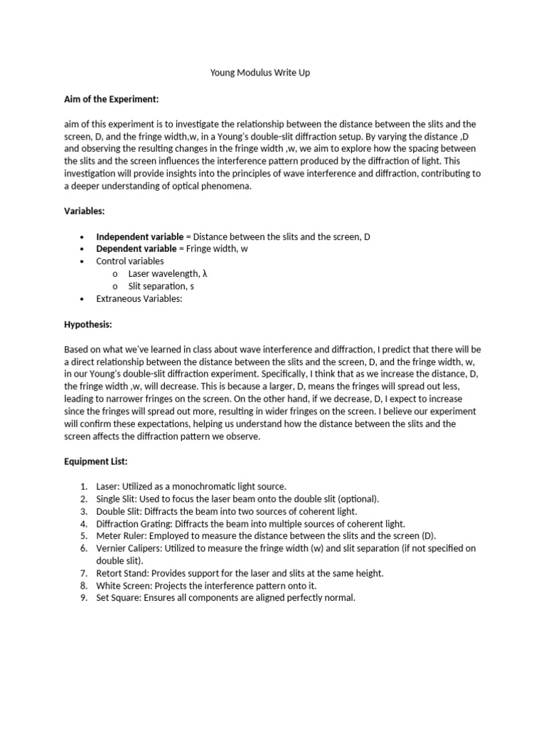 Young Modulus Write Up | PDF
