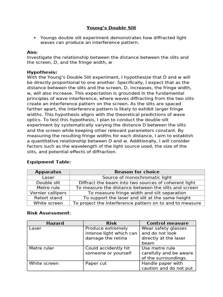 Young's Double Slit Experiment-3 | PDF