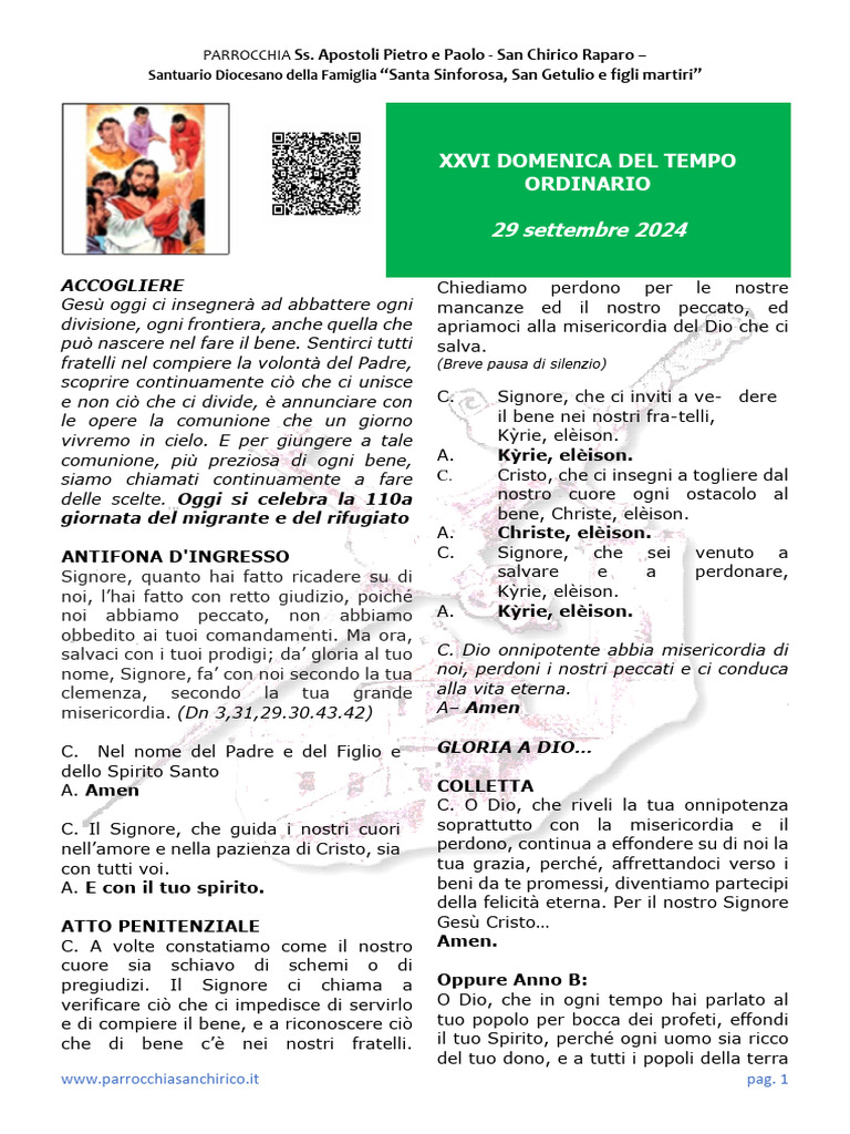 Foglietto Messa | PDF